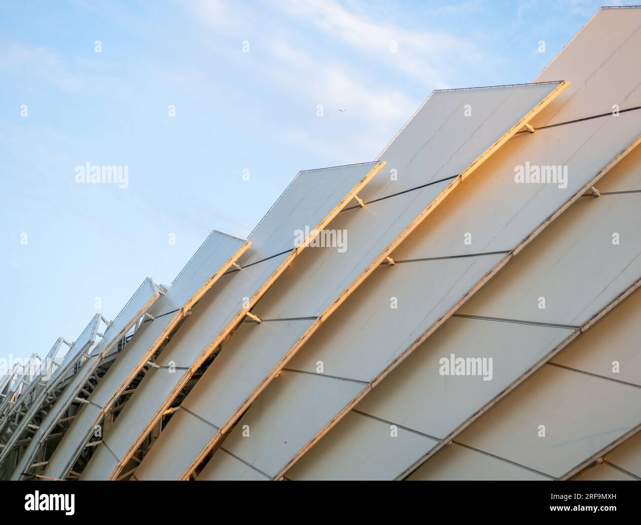 Arch of the football stadium. Part of a sports facility. Sports complex ...