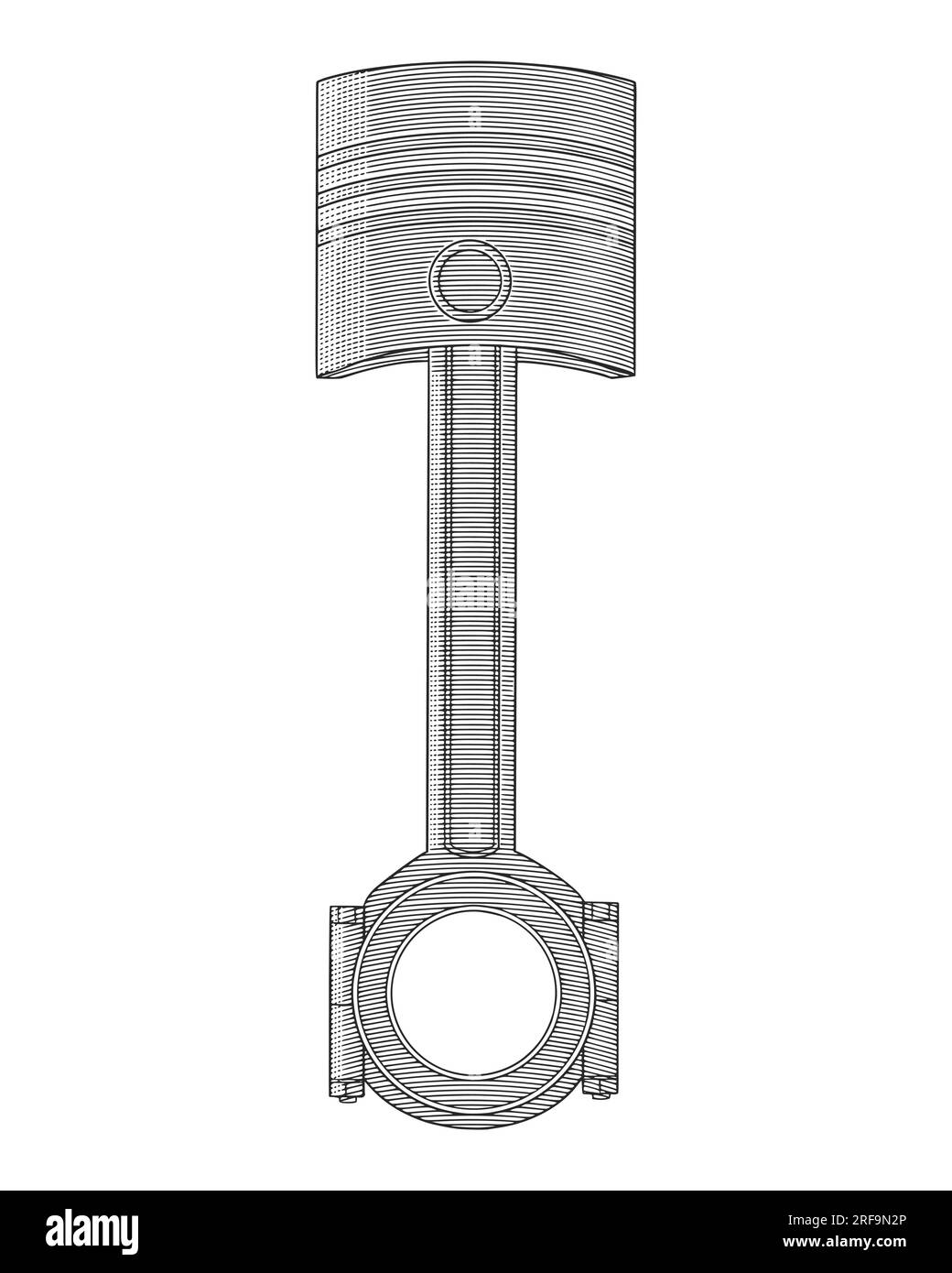 Piston. Hand drawing vintage engraving style vector illustration Stock ...