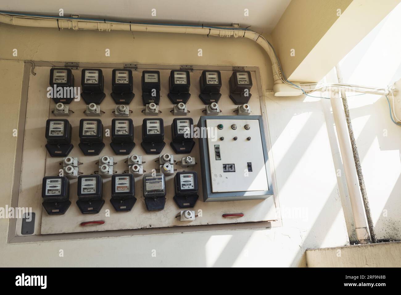 Panels or the number of rows of Watthour meter or electric meter on the ...