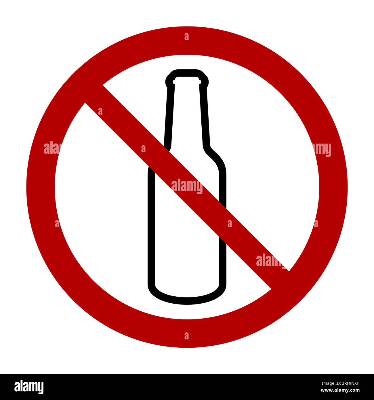 No beer symbol, prohibition sign, line icon. Flat vector illustration ...