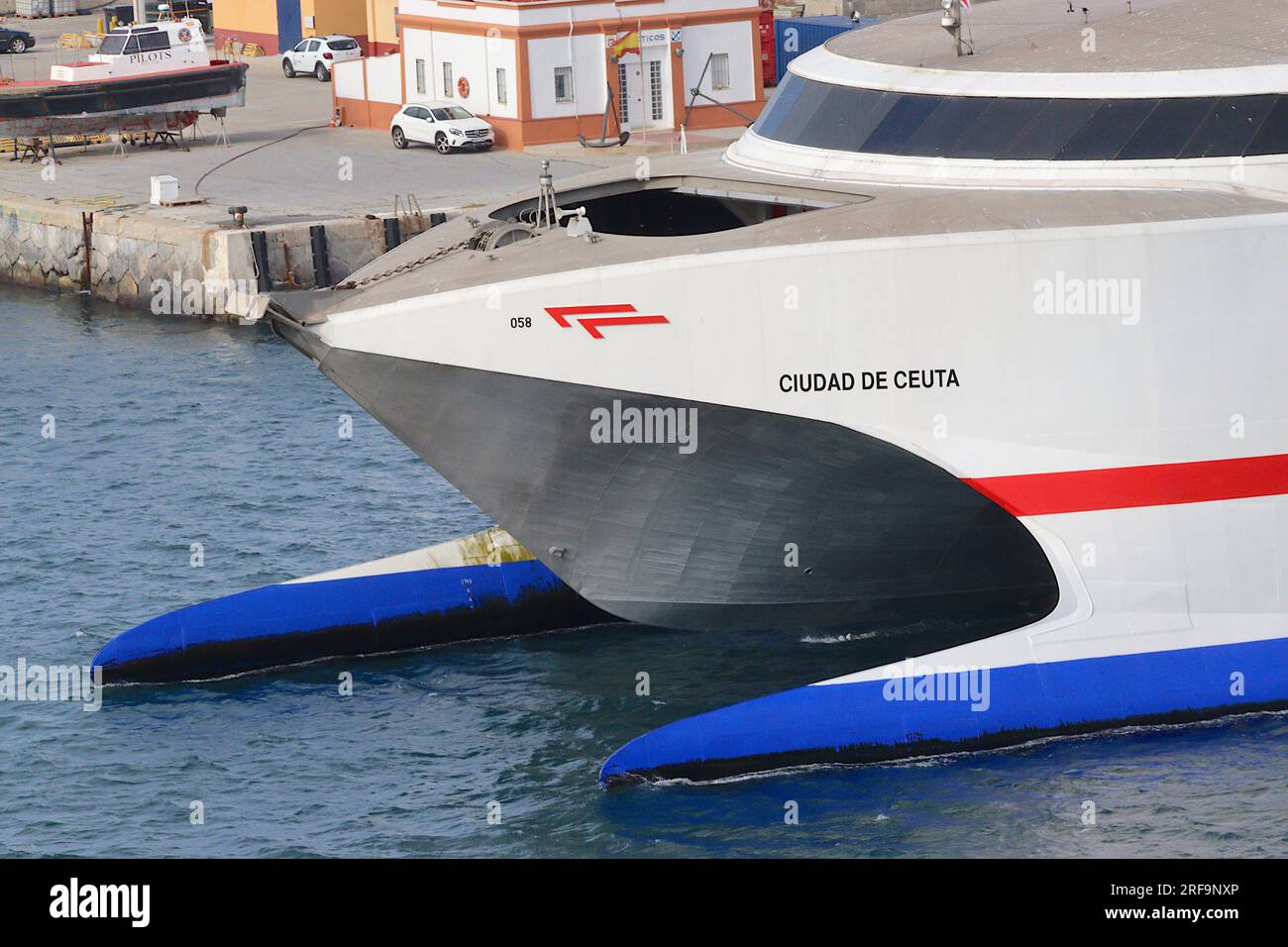 Cuidad de Ceuta, an INCAT wave piercing Ro-Pax fast car ferry catamaran ...