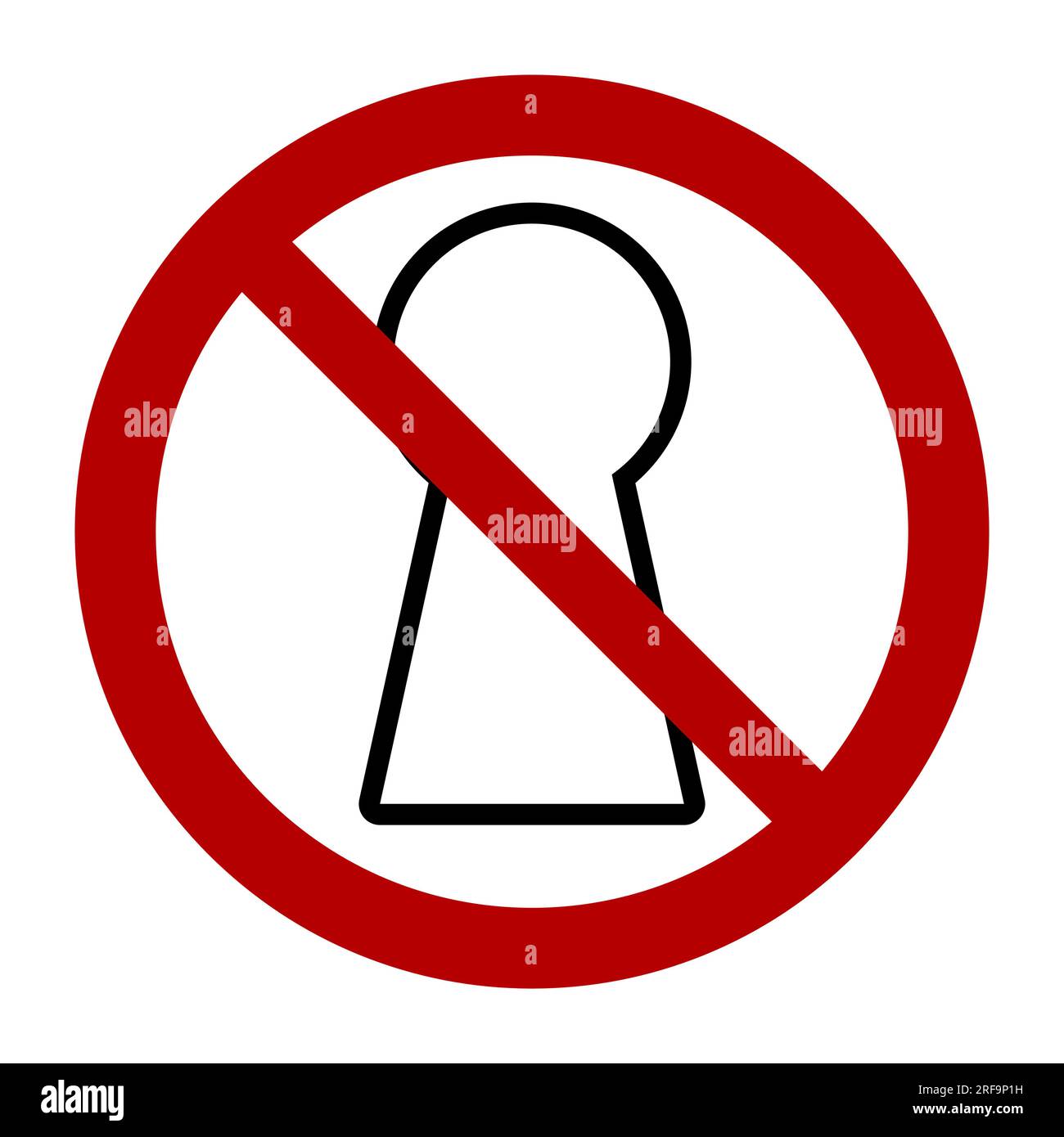Do not peek, no pry symbol, prohibition sign, line icon. Flat vector ...