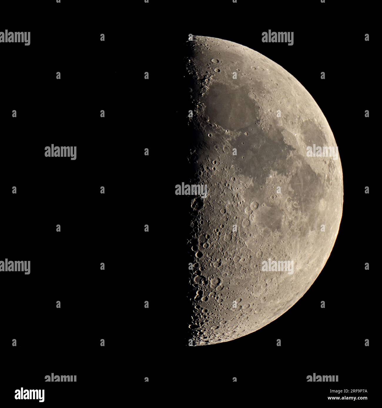 First quarter Moon Stock Photo - Alamy