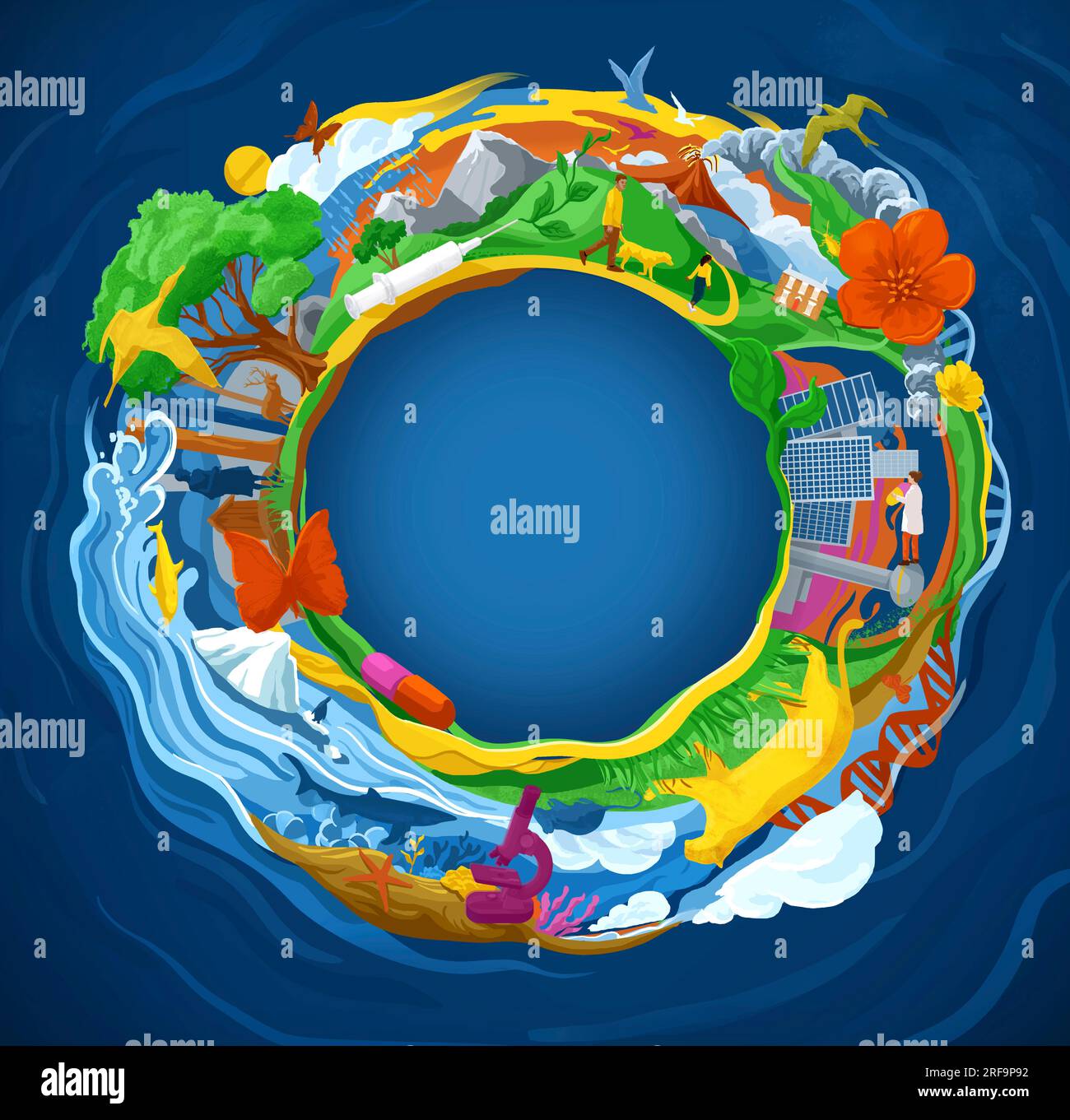 One health, conceptual illustration Stock Photo - Alamy