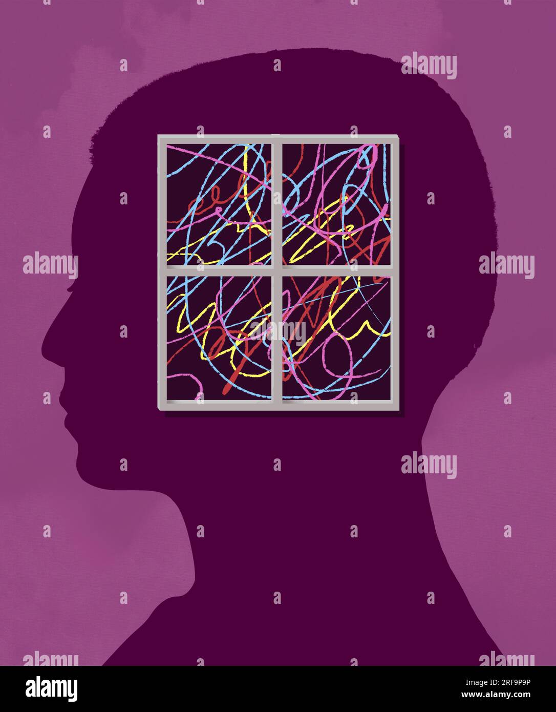 Window to the mind, conceptual illustration Stock Photo - Alamy