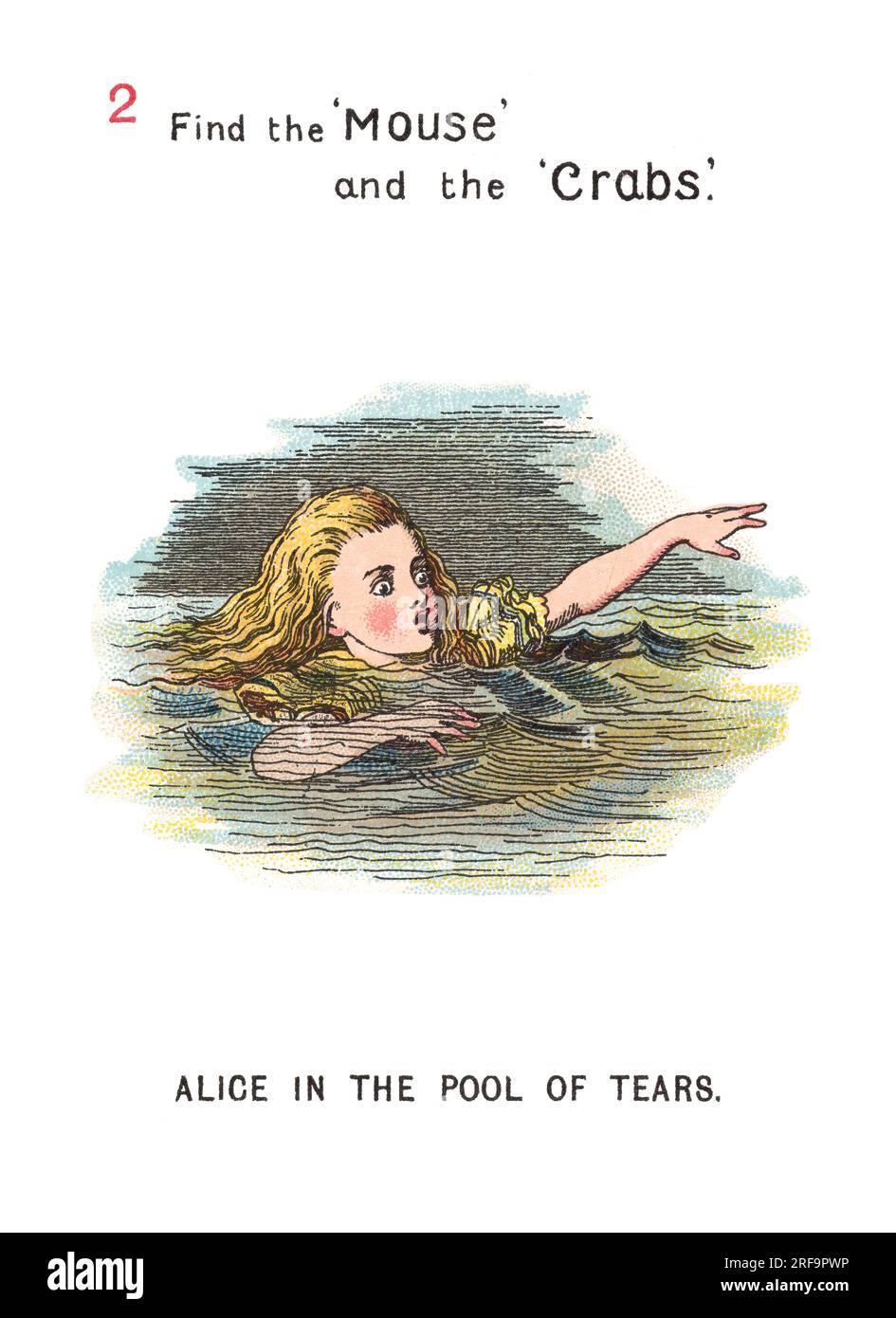 Alice in the pool of tears Alice in Wonderland playing cards Stock ...