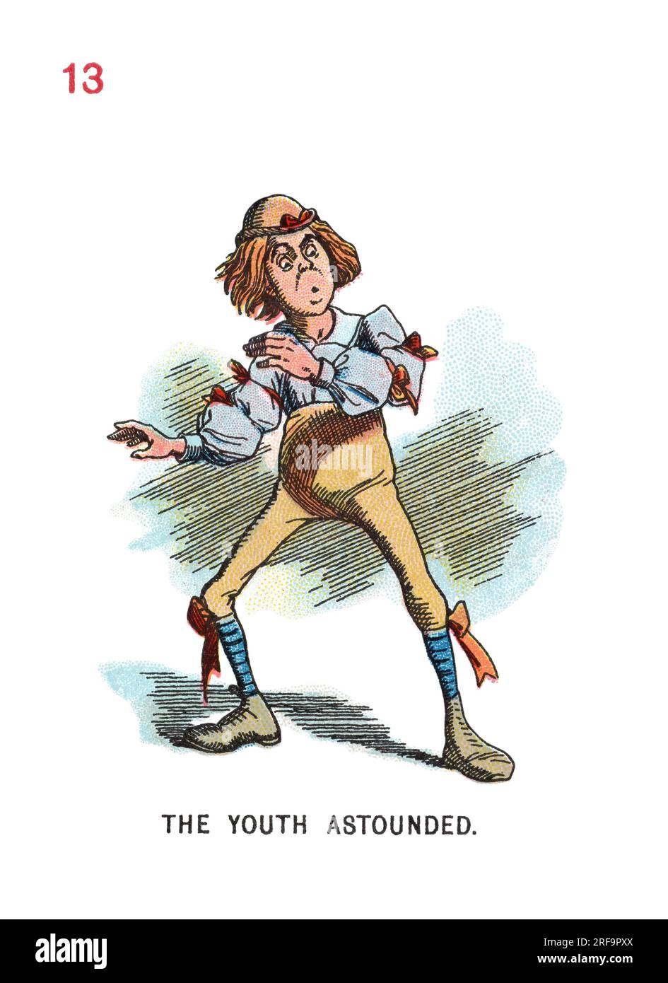 Youth astounded Alice in Wonderland playing cards Stock Photo - Alamy