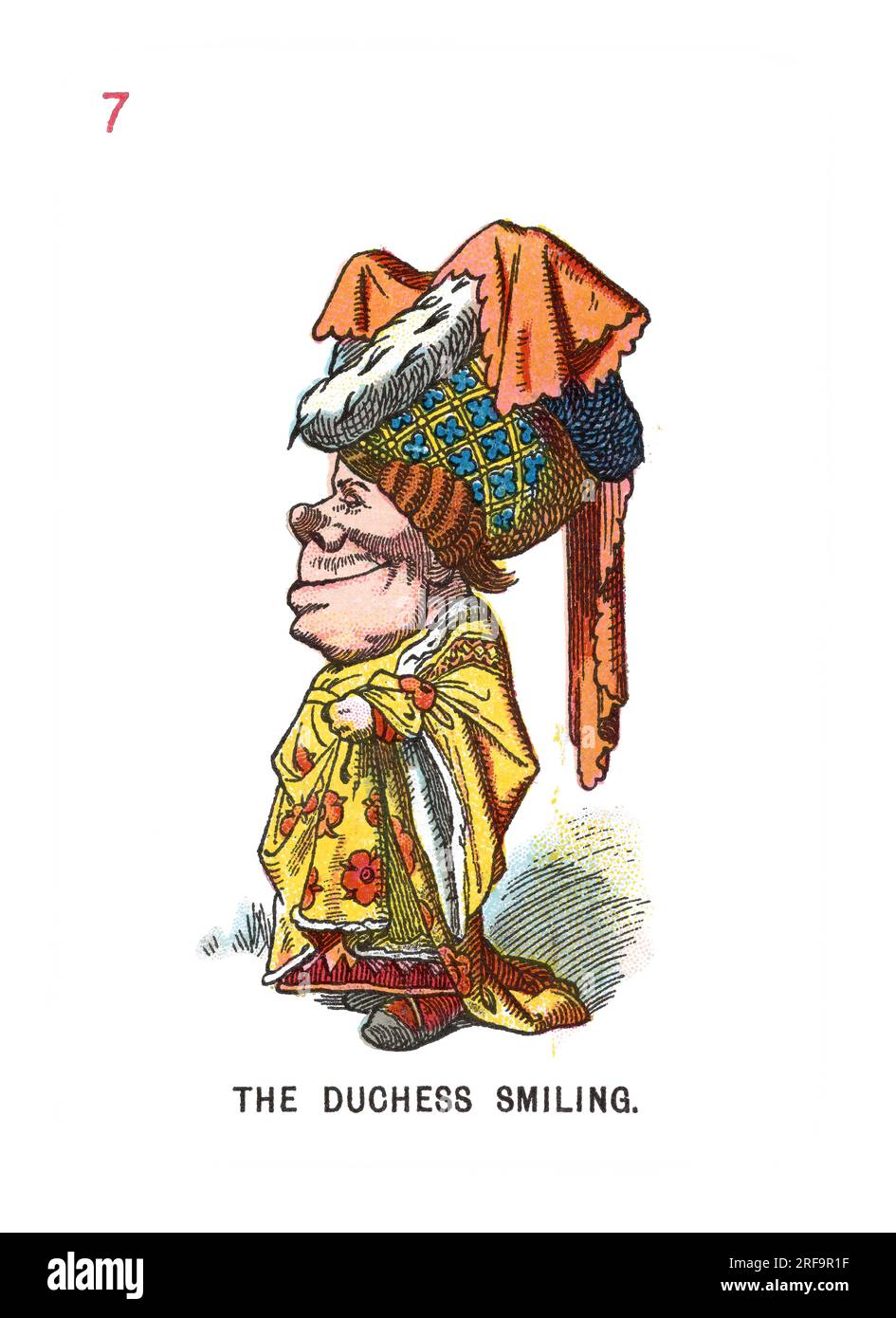 Duchess smiling Alice in Wonderland playing cards Stock Photo - Alamy