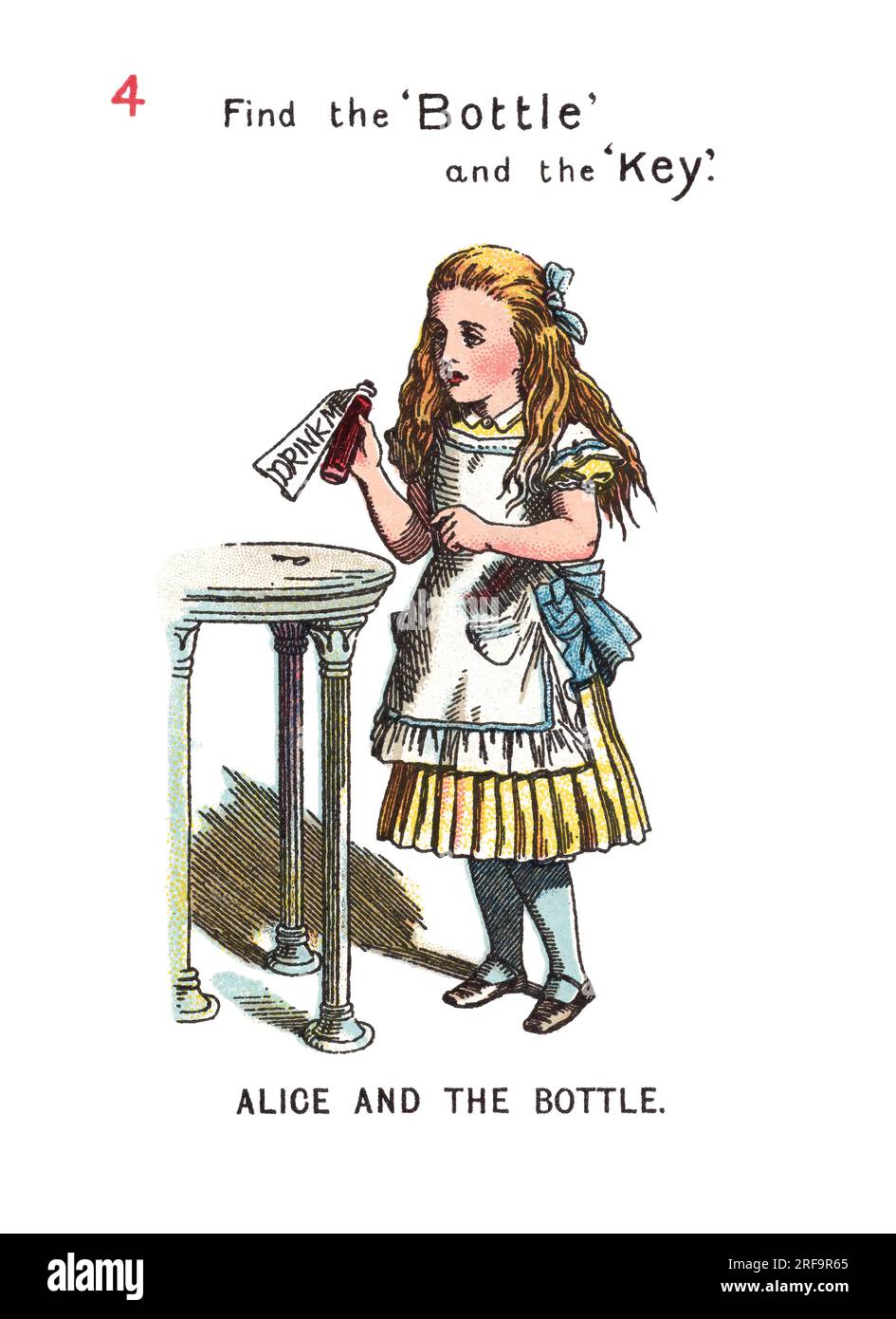 Alice and the Bottle Alice in Wonderland playing cards Stock Photo - Alamy