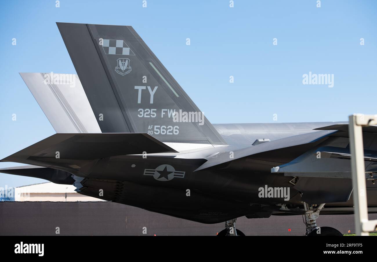 A U.S. Air Force F-35A Lightning II taxis at Tyndall Air Force Base, Florida, Aug. 1, 2023. The ...