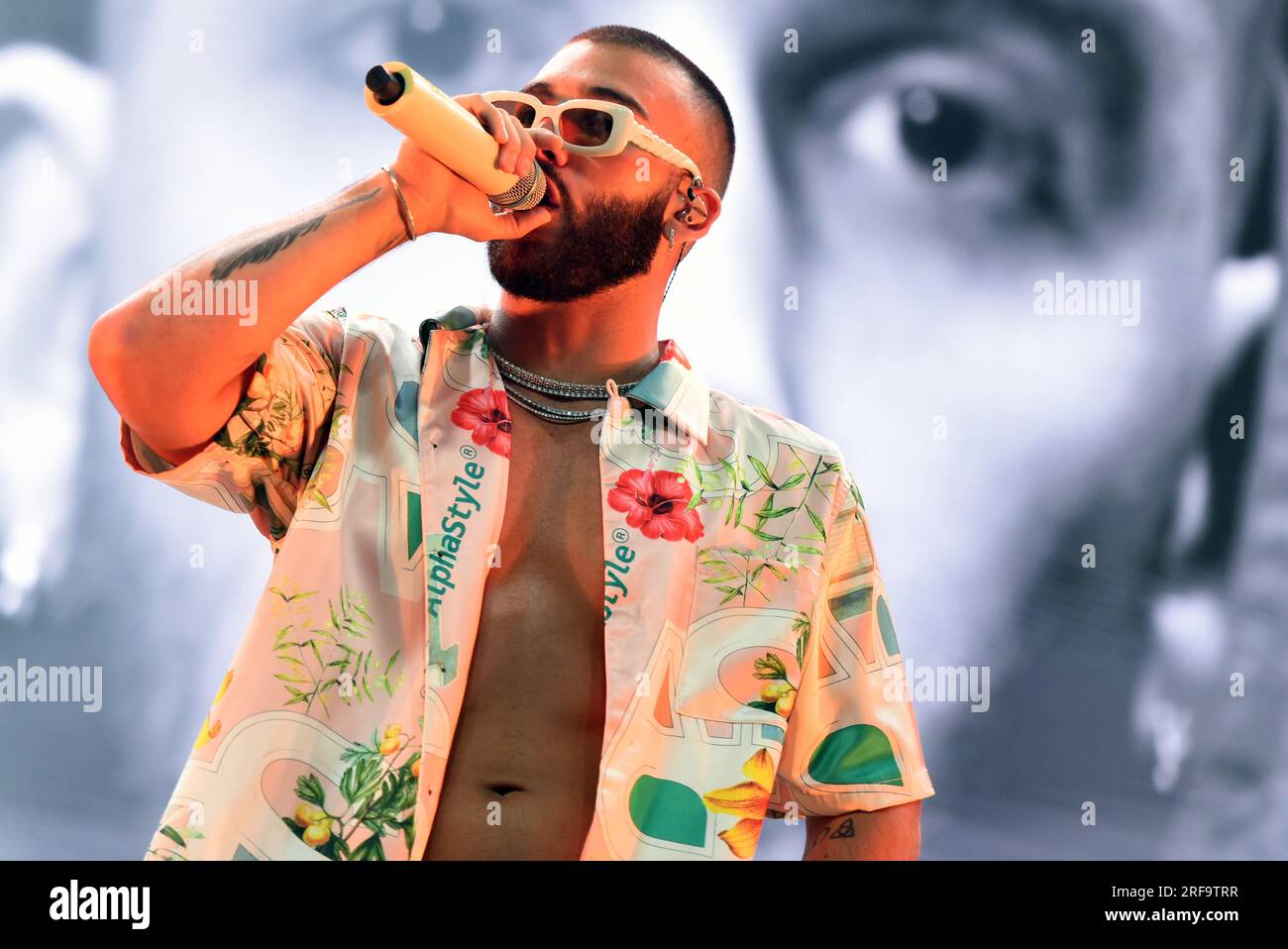 Sitges, Spain. 01st Aug, 2023. Singer Manuel Turizo seen on stage ...