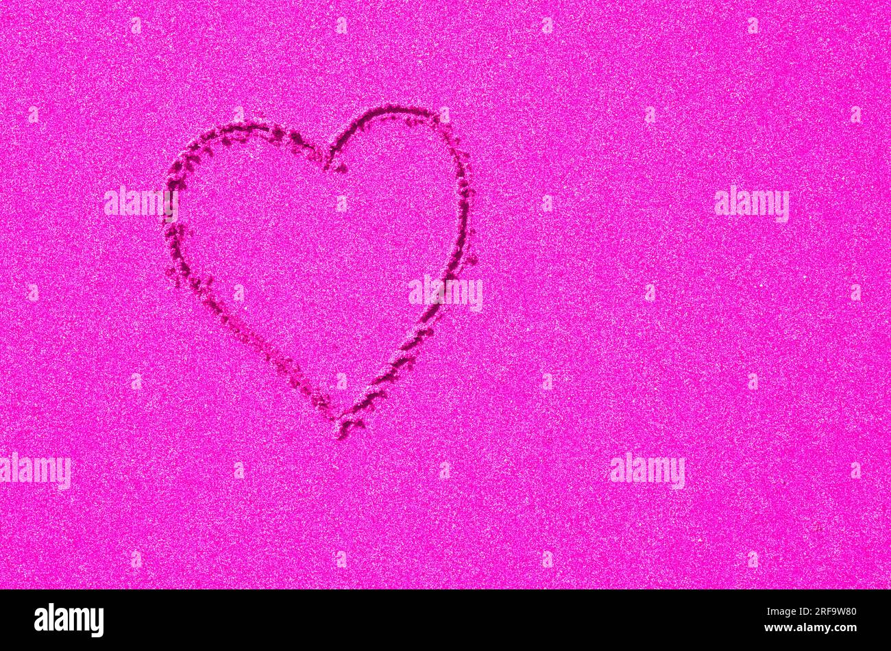 Hot Pink Heart in clean slightly sparkling background. Colorful vivid ...