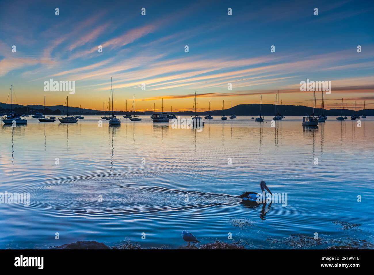High cloud sunrise over Brisbane Water at Koolewong and Tascott on the ...