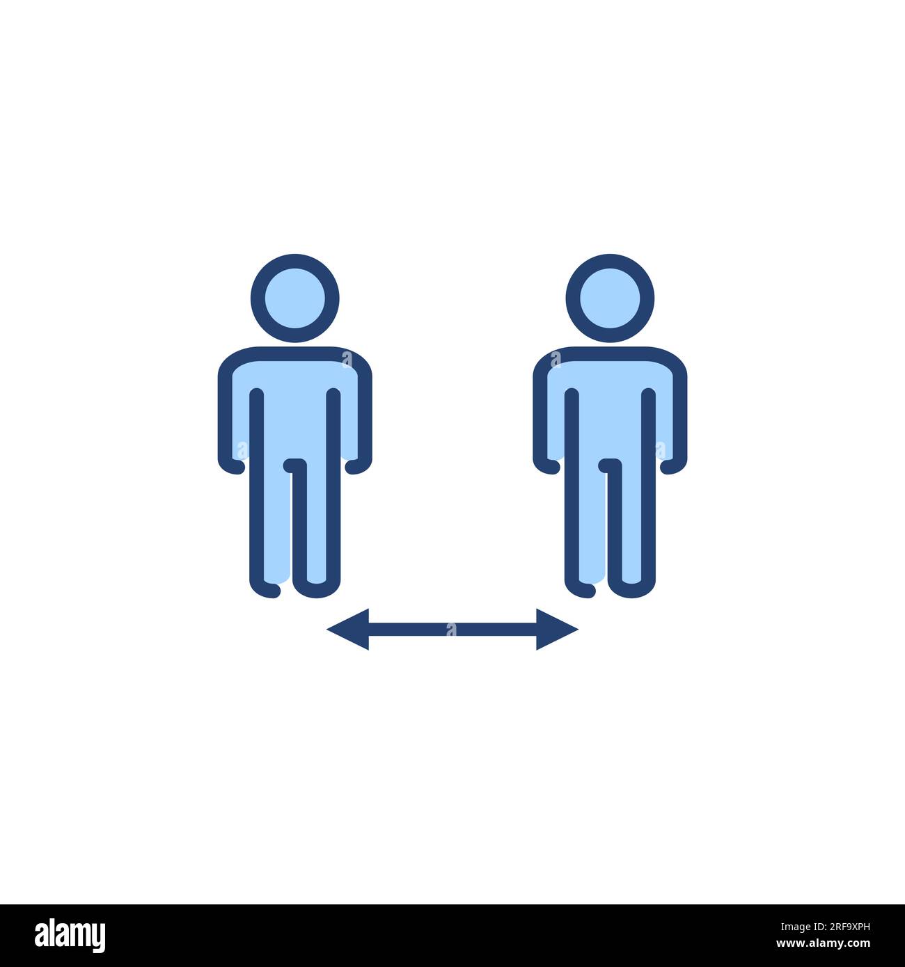 Social distance icon vector. social distancing sign and symbol. self ...