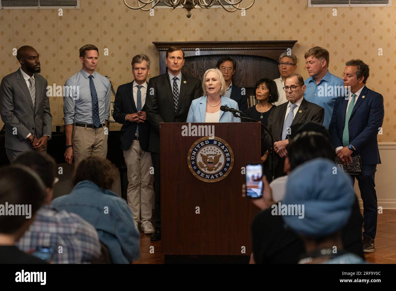 New York, USA. 01st Aug, 2023. Senator Kirsten Gillibrand speaks during ...