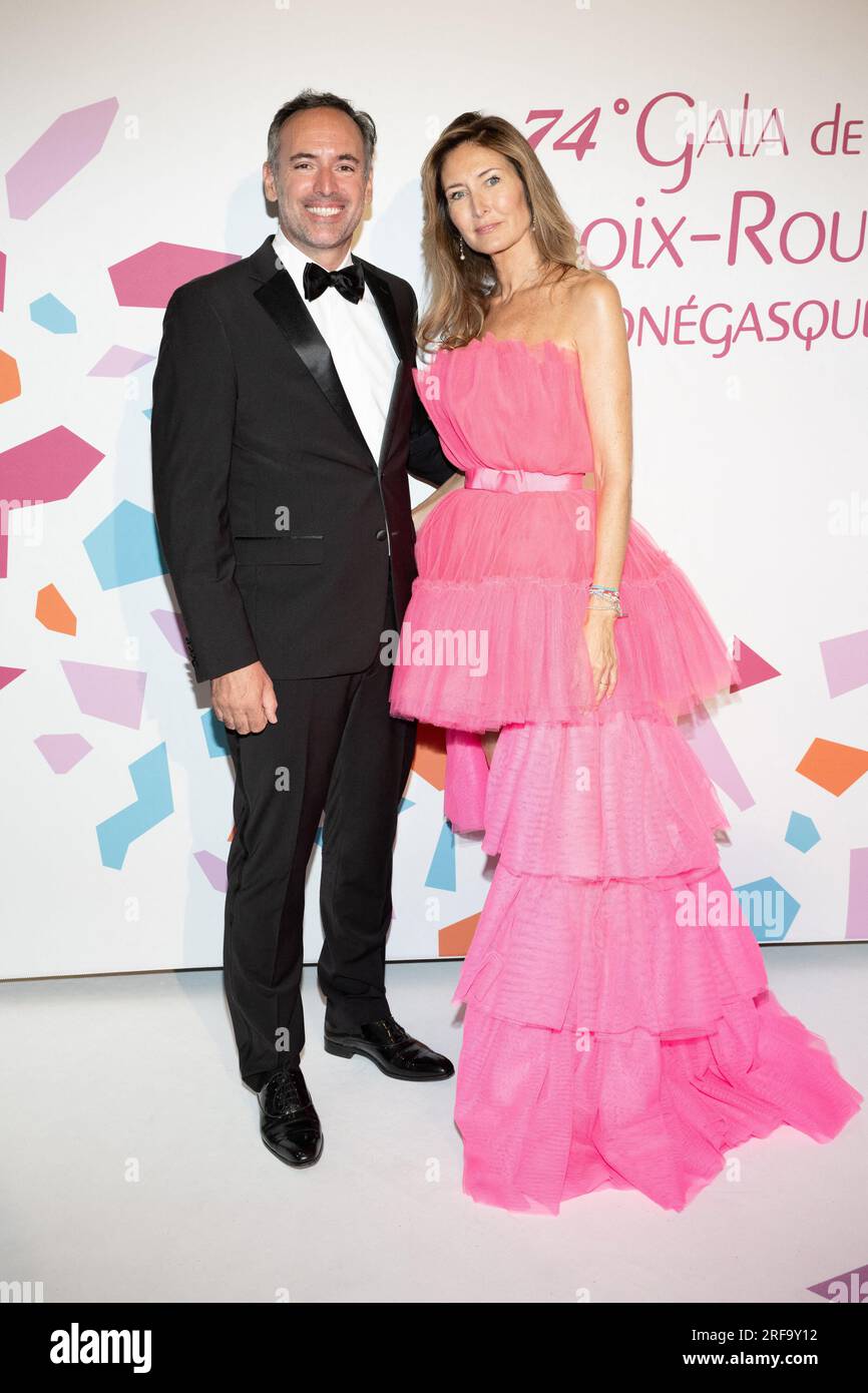 Monte Carlo, Monaco. 02nd Aug, 2023. Yann-Antony Noghes and his wife Pierre-Anne du Monceau de ...