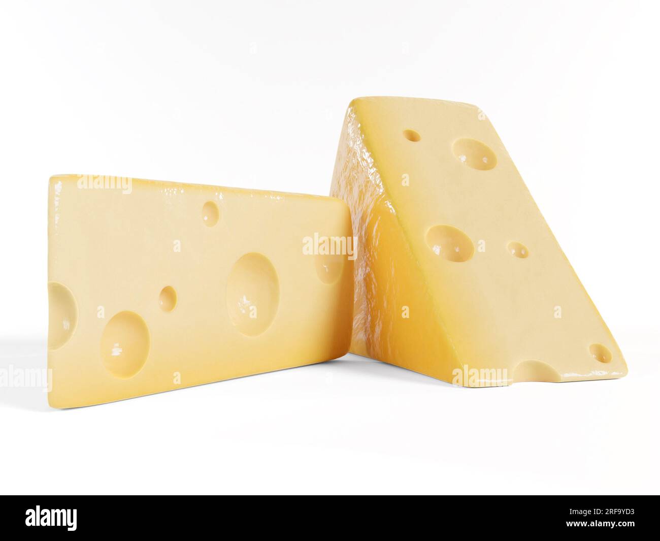 Cheese, queijo two tasty and beautiful pieces of cheese isolated on ...