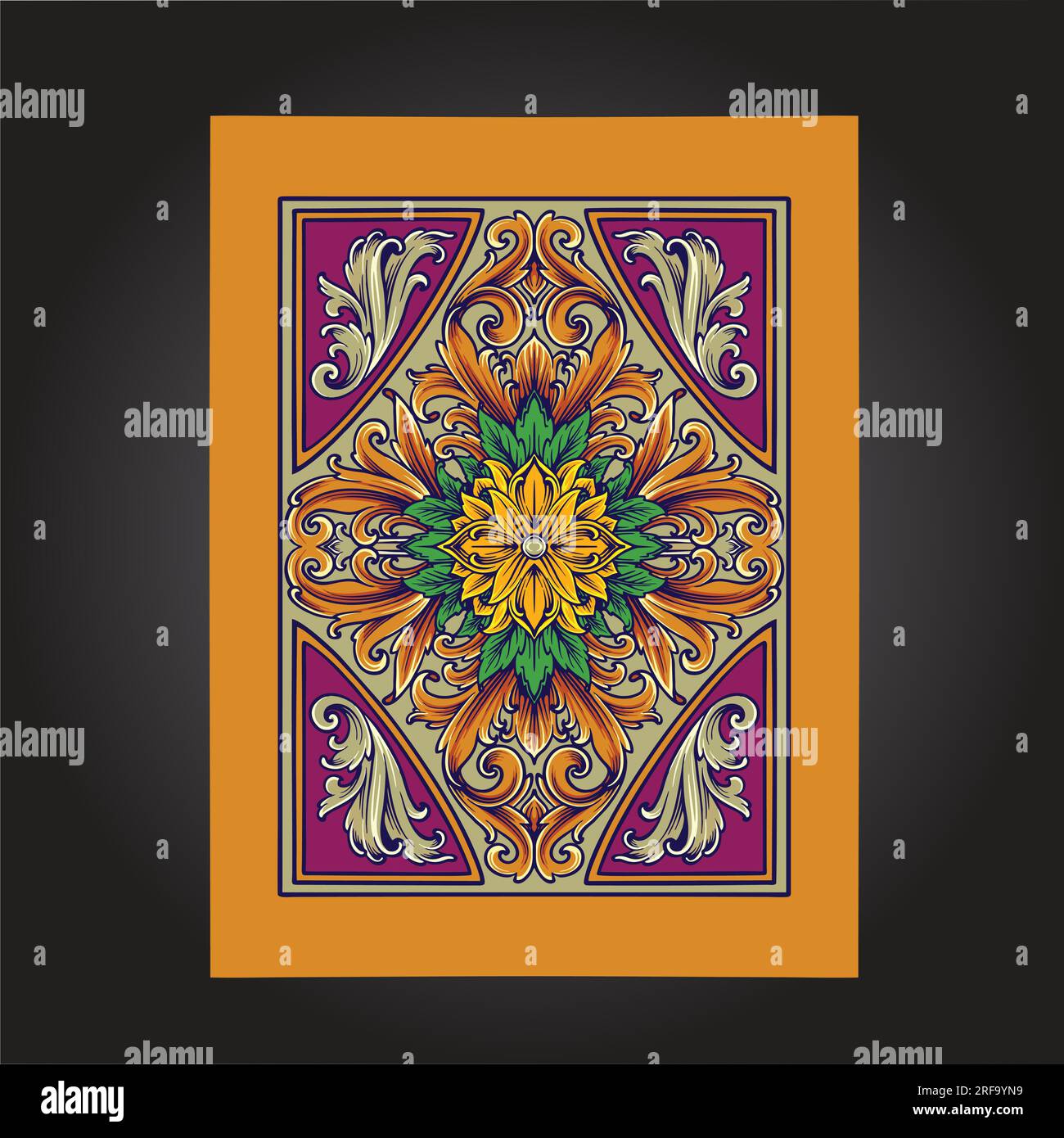 Classical engraved ornament vintage card deck vector illustrations for ...