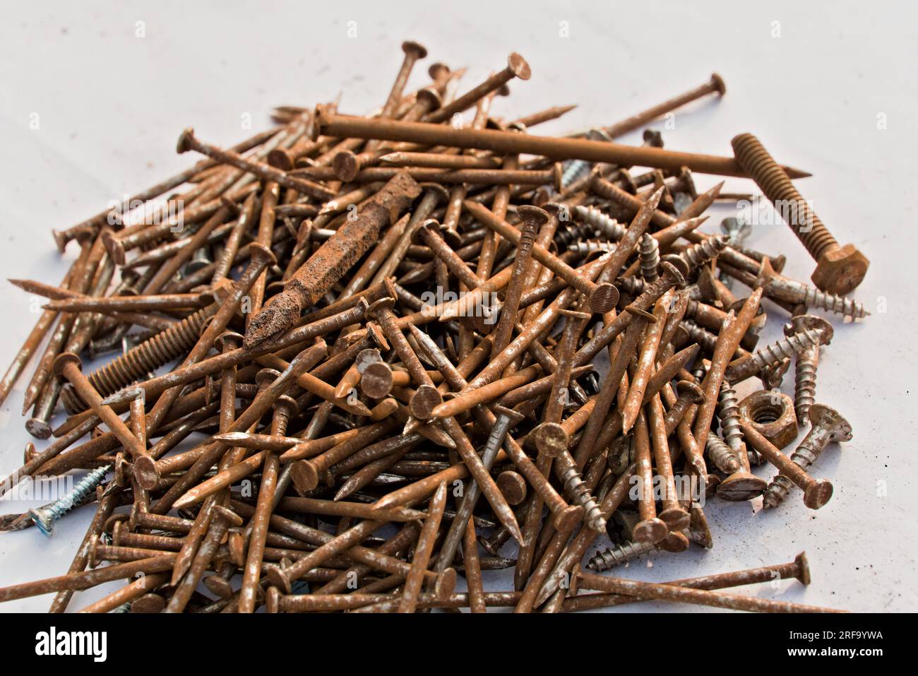 old rusted brown colored iron pieces and dust Stock Photo - Alamy