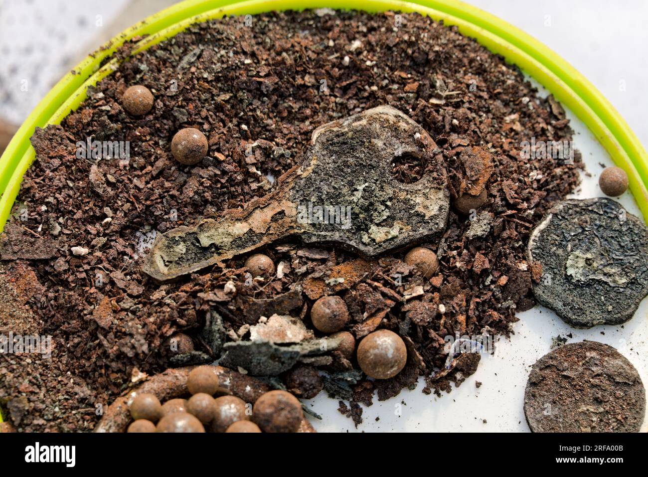 old rusted brown colored iron pieces and dust Stock Photo - Alamy