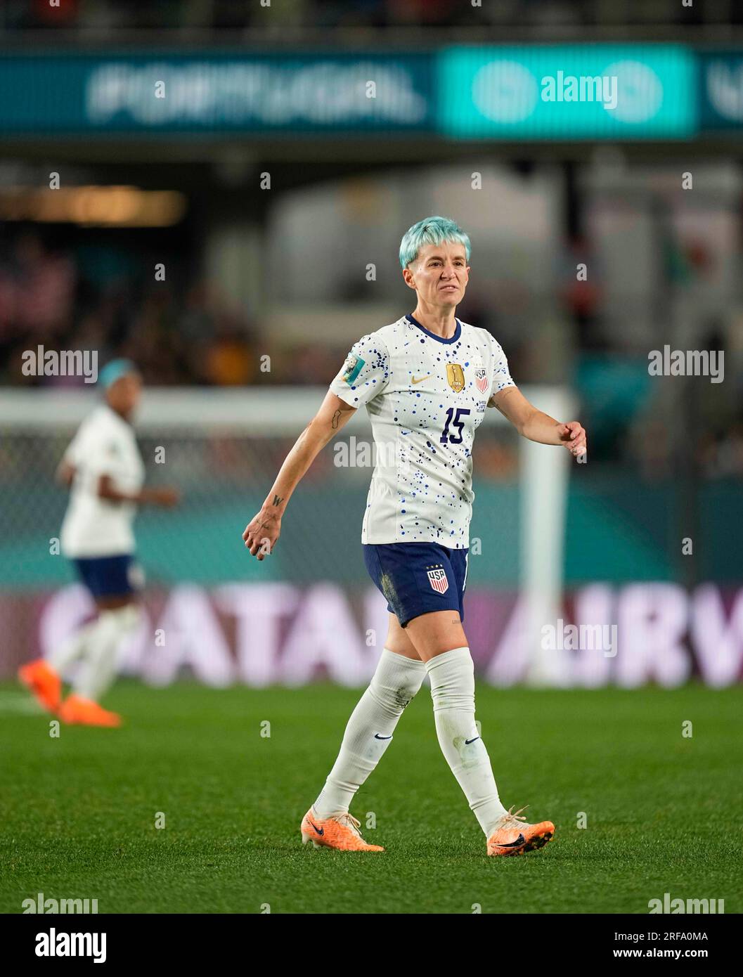 August 01 2023: Megan Rapinoe (USA) looks on during a game, at, . Kim ...