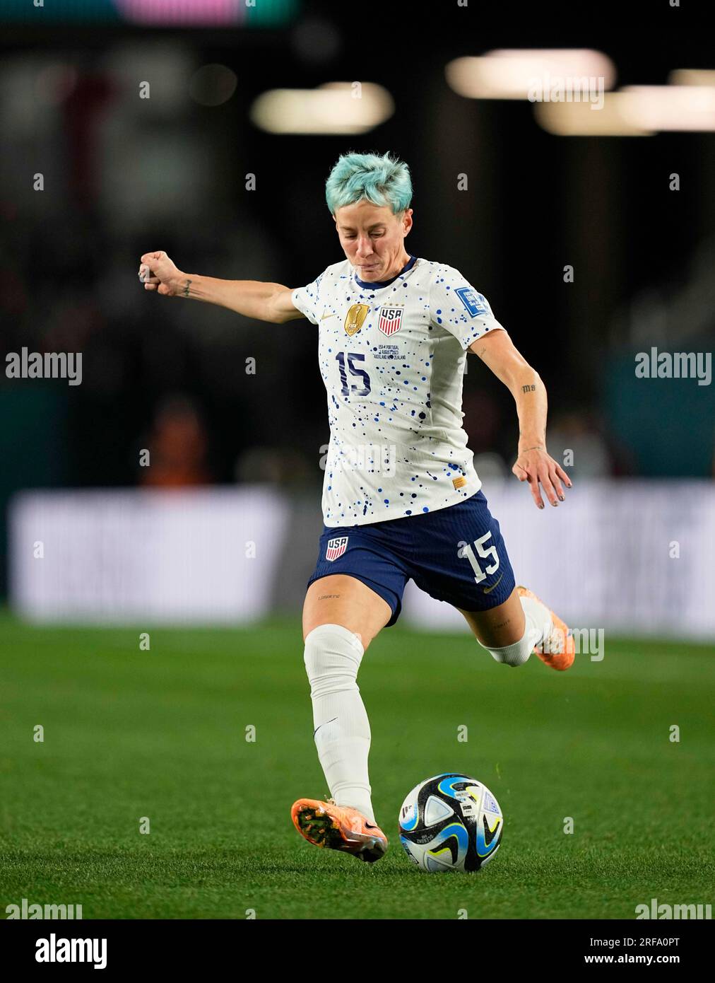 August 01 2023: Megan Rapinoe (USA) controls the ball during a game, at ...