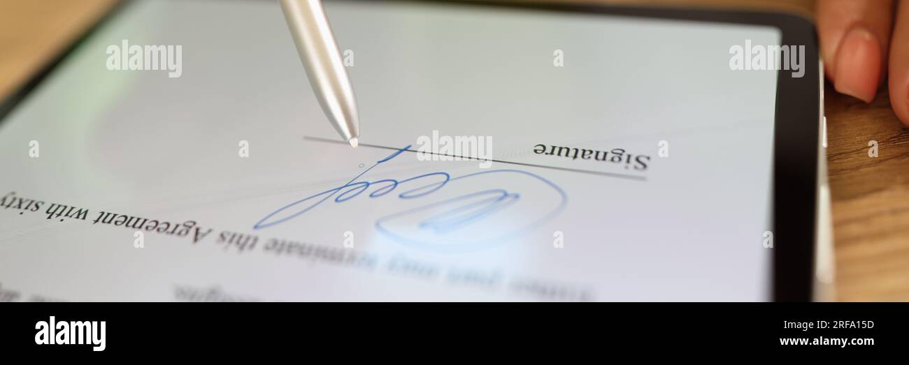 Digital contract electronic signature hi-res stock photography and ...
