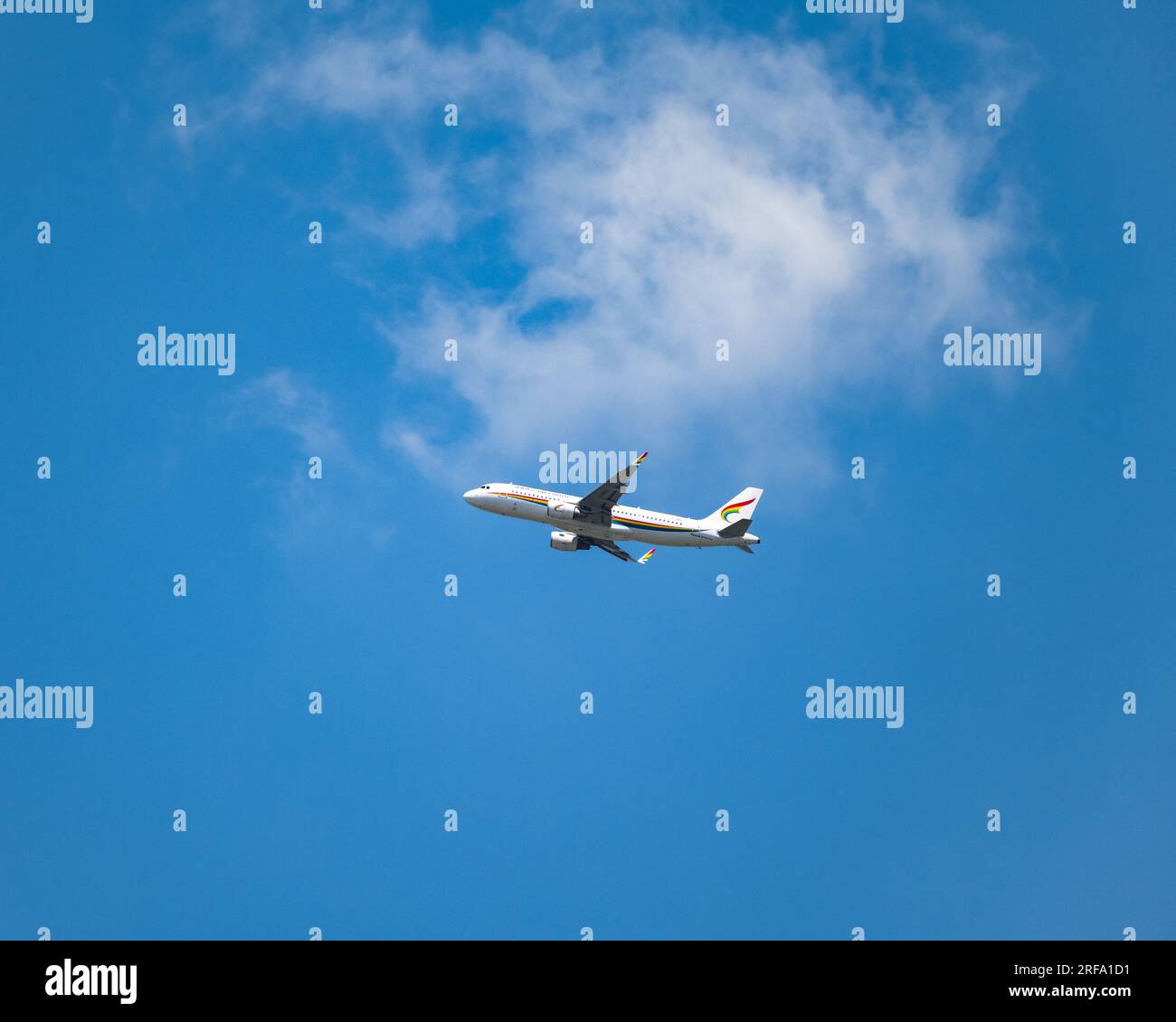 The Tibet Airlines A320 plane on a sunny day Stock Photo - Alamy
