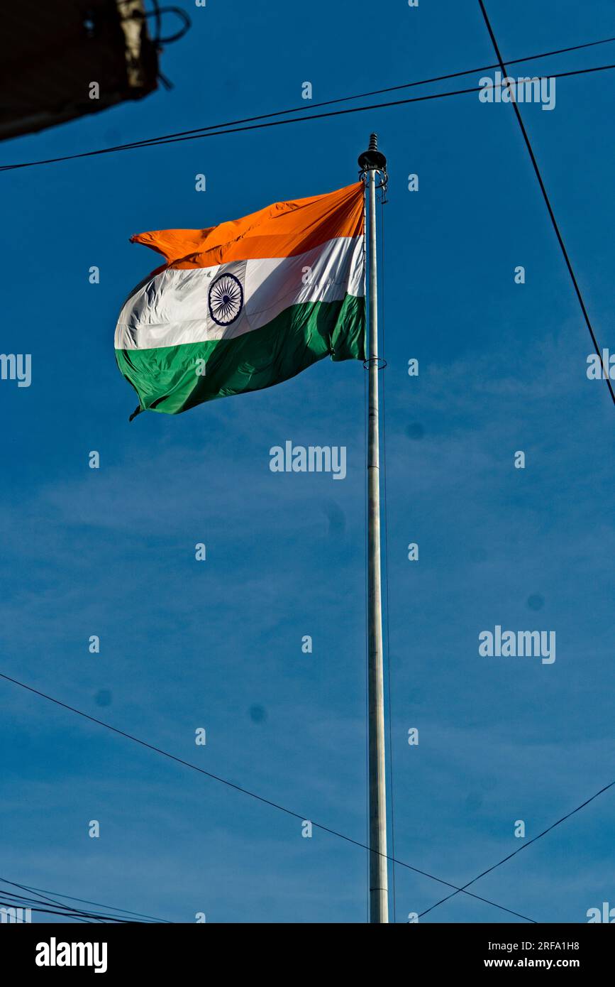 Indian flag blue background hi-res stock photography and images - Alamy