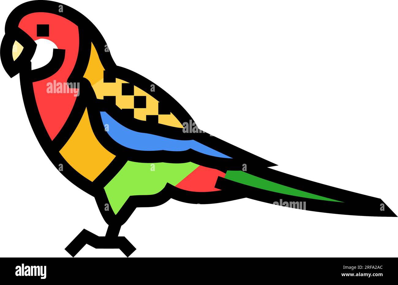 eastern rosella parrot bird color icon vector illustration Stock Vector ...