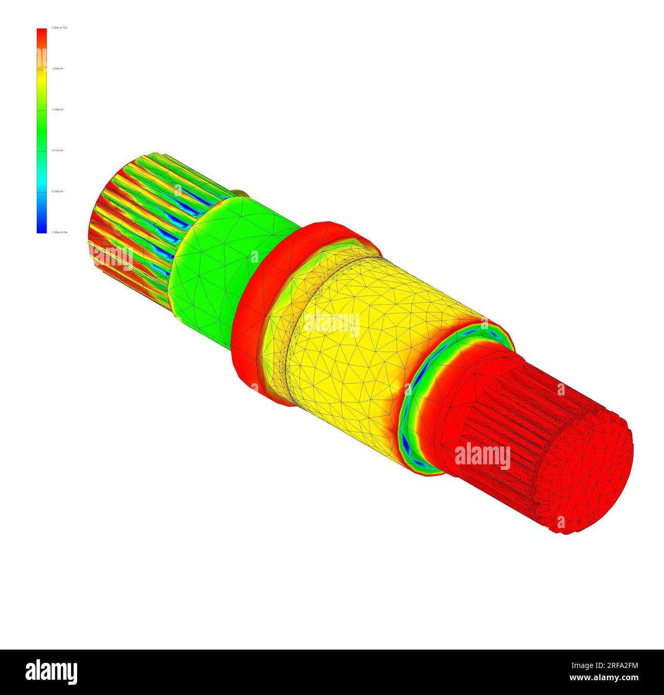 Fem Analysis Finite Element Method Analysis Axle Grooved Shaft