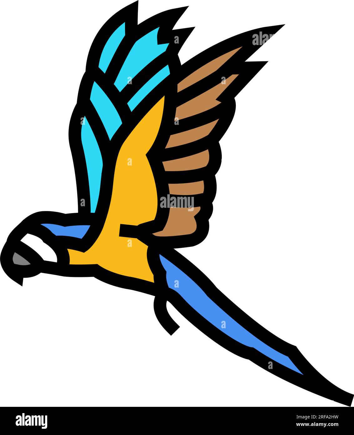 macaw flying parrot bird color icon vector illustration Stock Vector ...