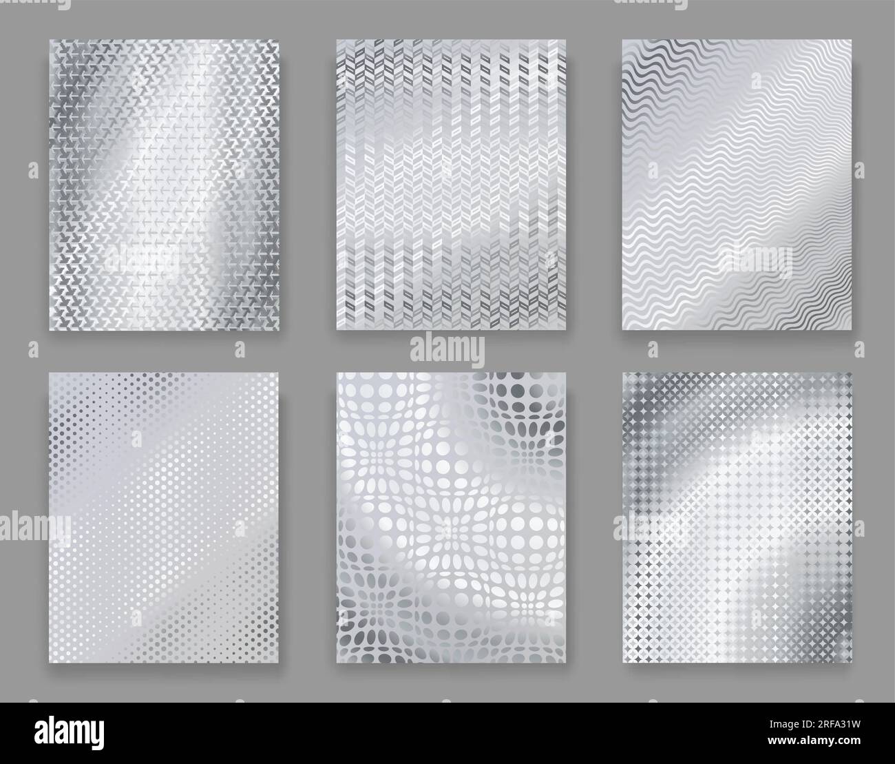 Silver foil background posters, shine geometric pattern. Vector paper ...