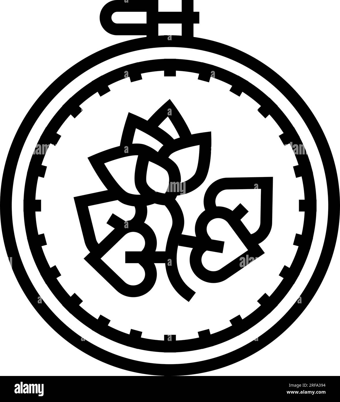 sampler embroidery hobby line icon vector illustration Stock Vector ...