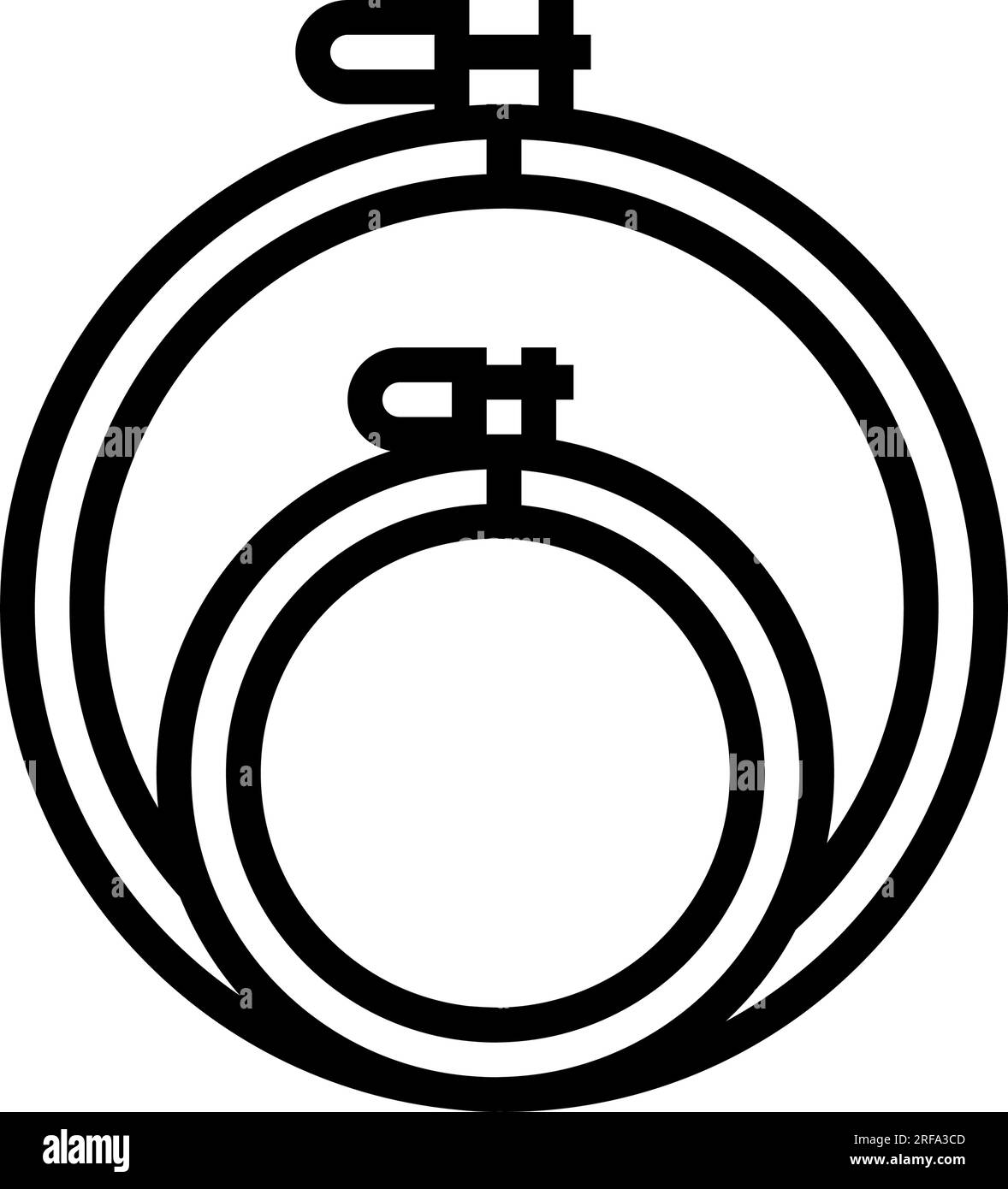 hoop cover embroidery hobby line icon vector illustration Stock Vector ...