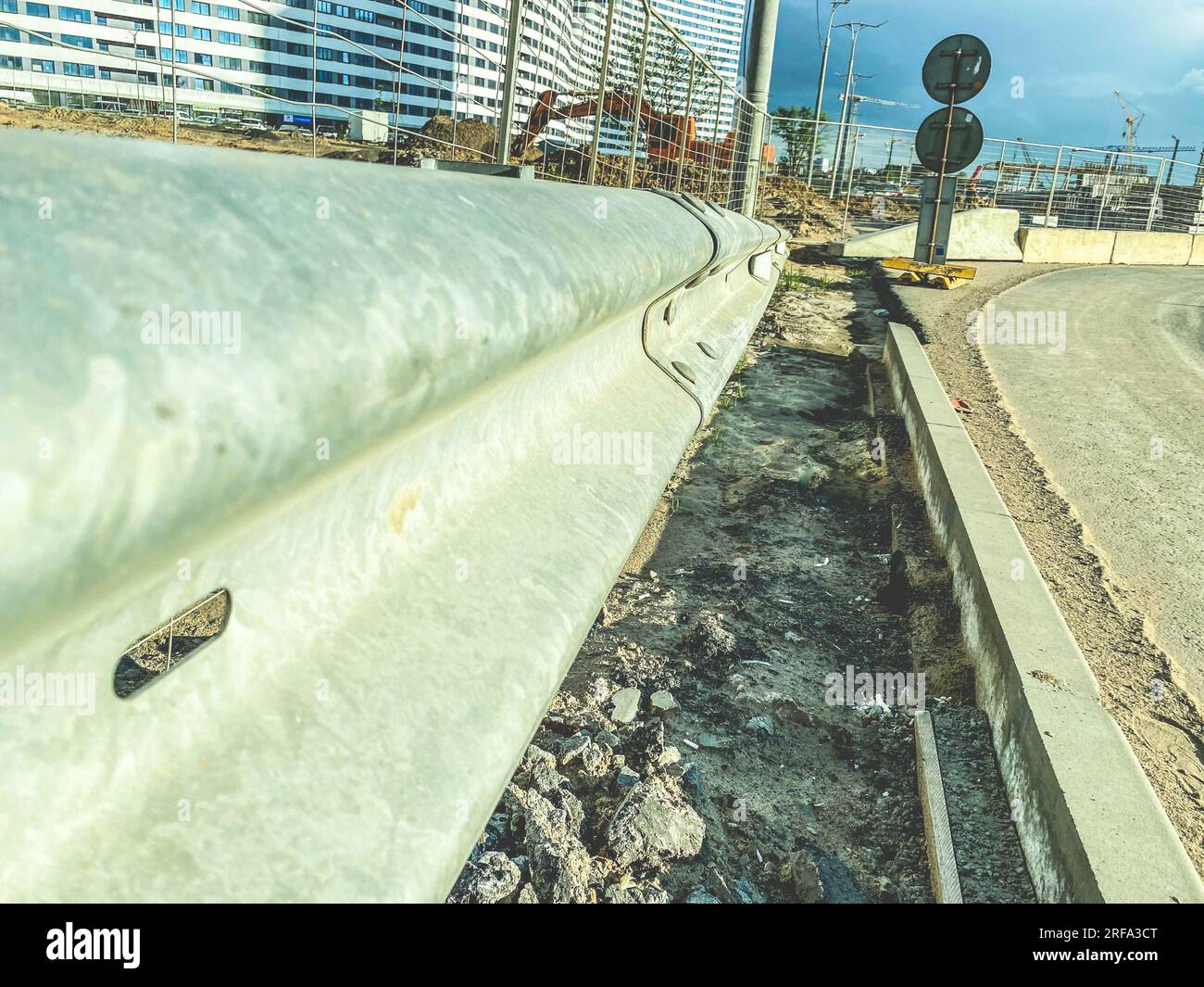 construction of a new neighborhood in the city. concrete blocks and ...