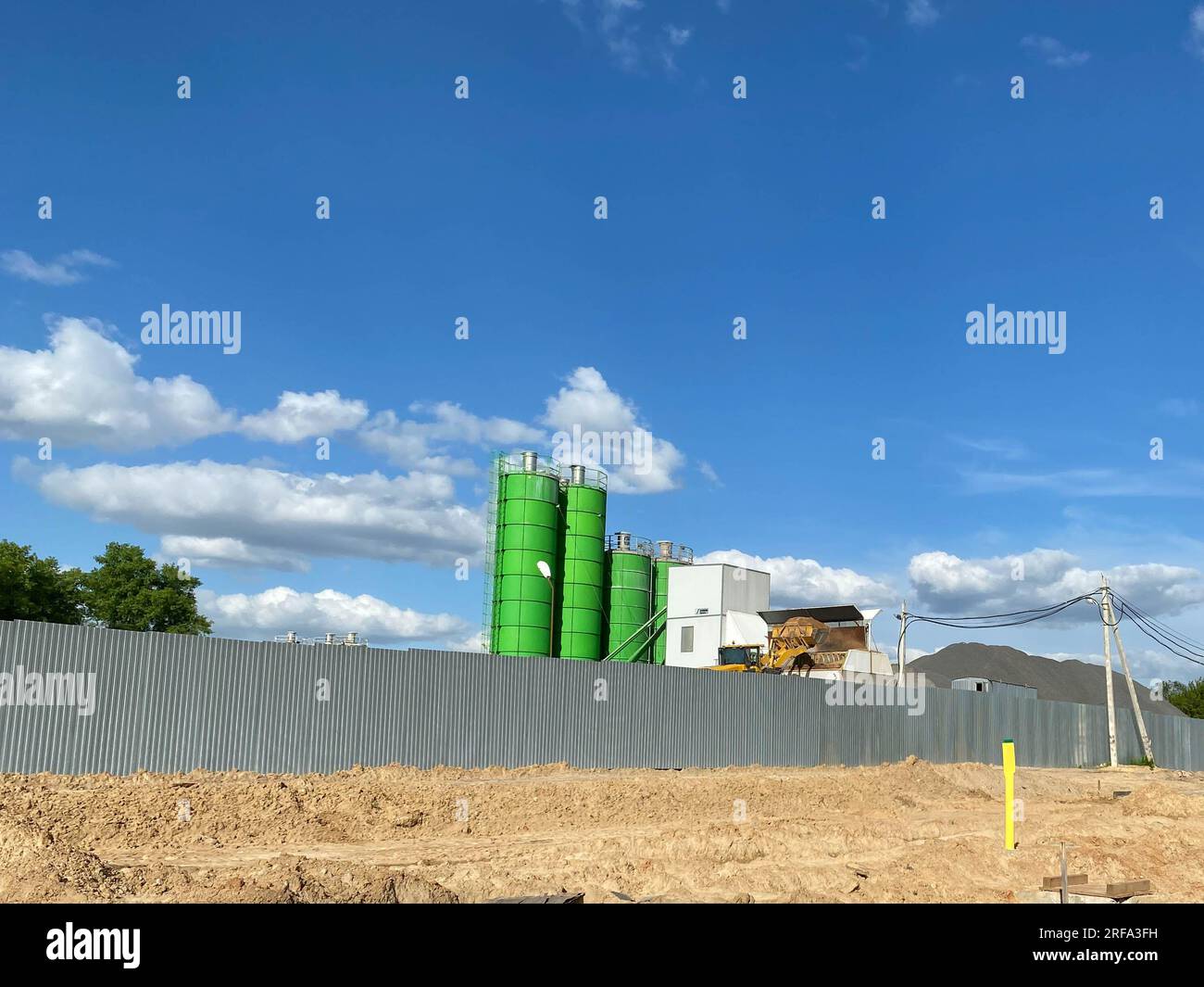 Concrete Batching Plant. Industrial producing cement for construction ...
