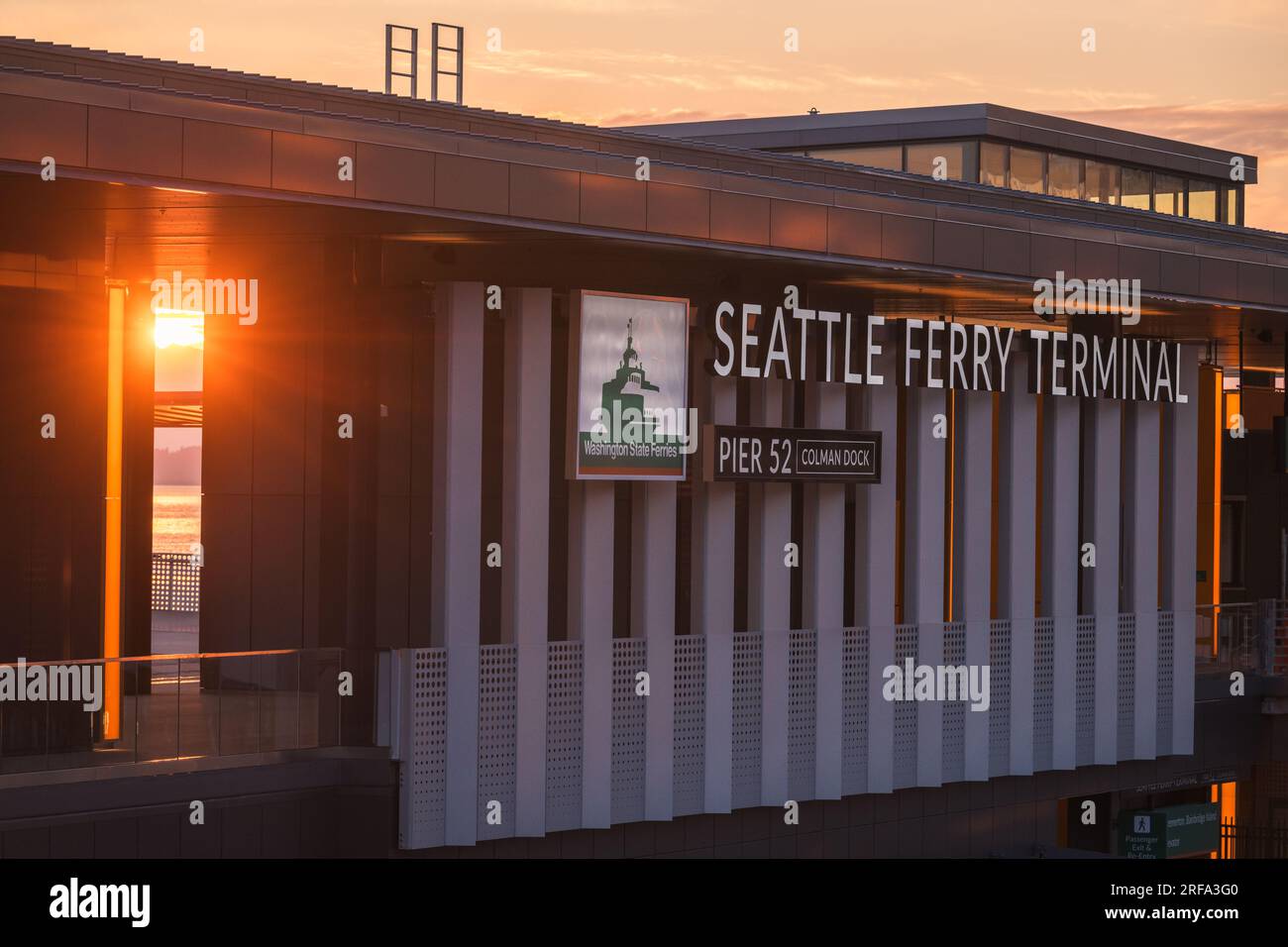 Seattle, USA. 28 Jul, 2023. The new Pier 52 Colman Dock in Seattle ...