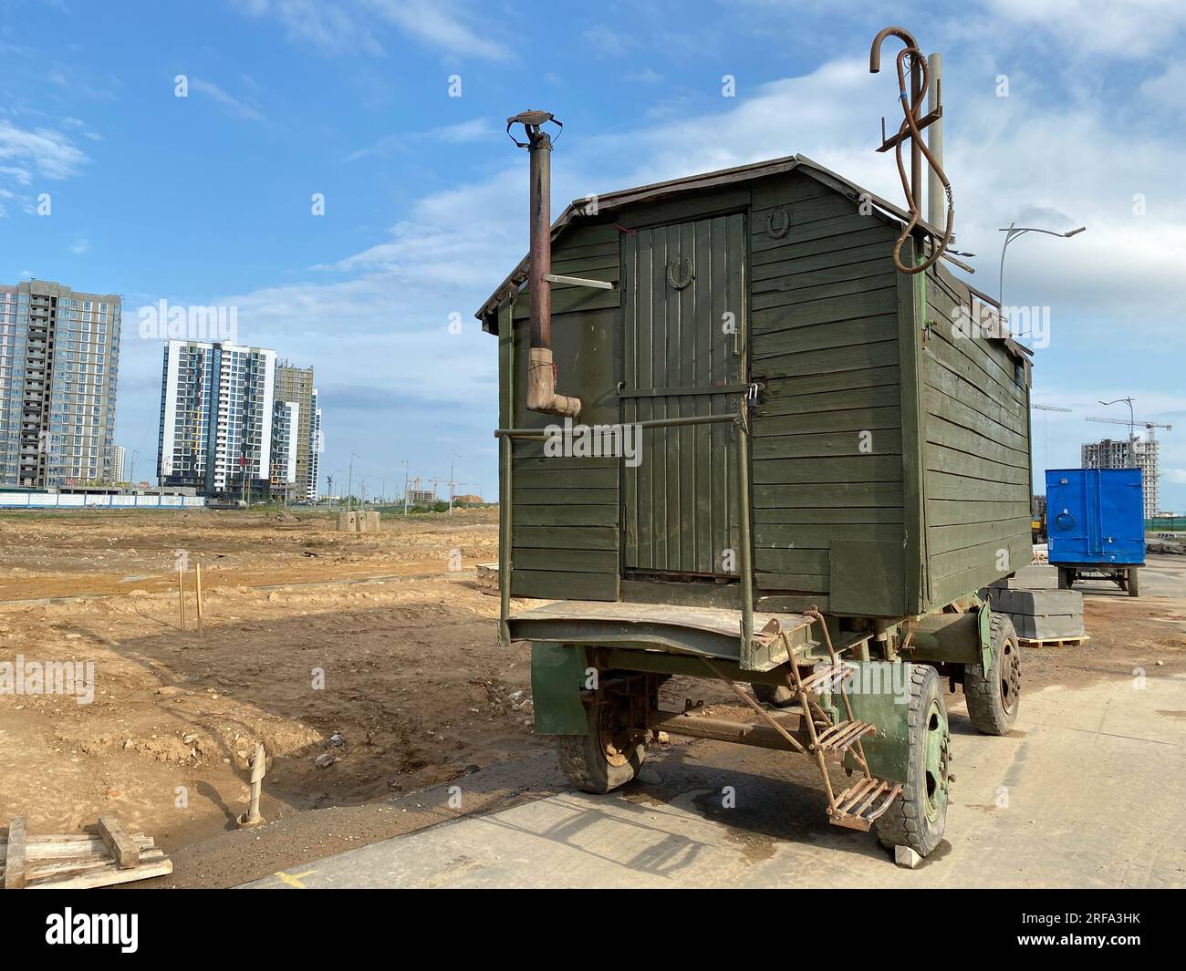 Large construction industrial mobile wagon, trailer for construction ...