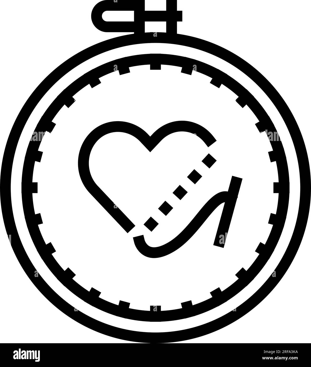 hoop frame embroidery hobby line icon vector illustration Stock Vector ...