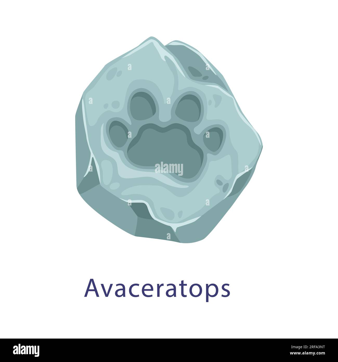 Avaceratops dinosaur footprints fossil, archeology stone. Ancient ...