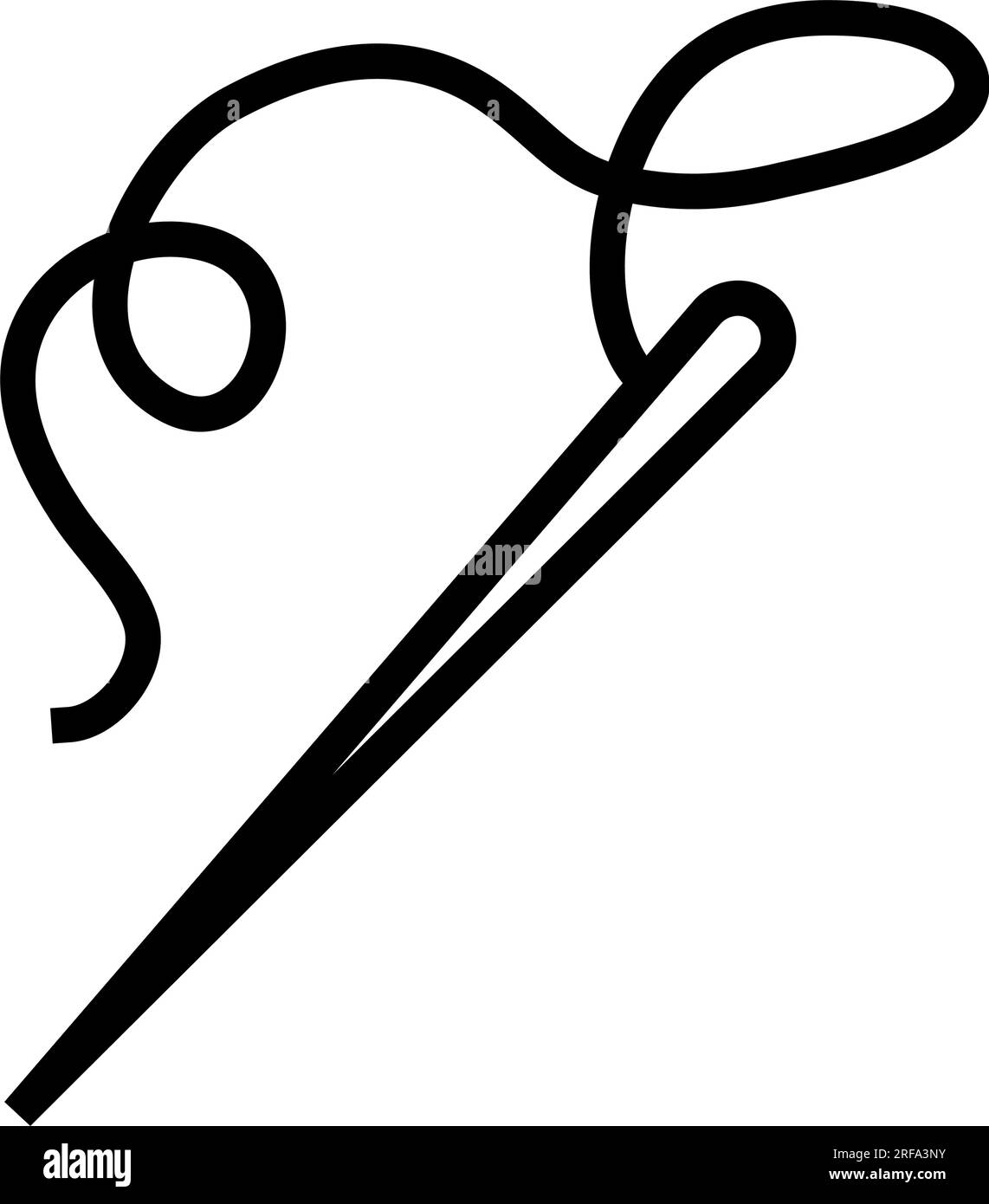 needle thread embroidery hobby line icon vector illustration Stock ...