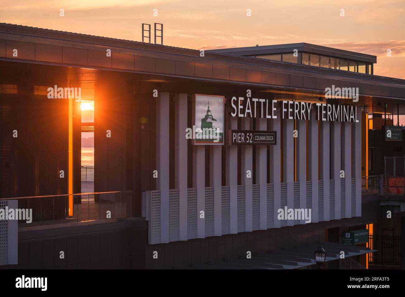 Seattle, USA. 28 Jul, 2023. The new Pier 52 Colman Dock in Seattle ...