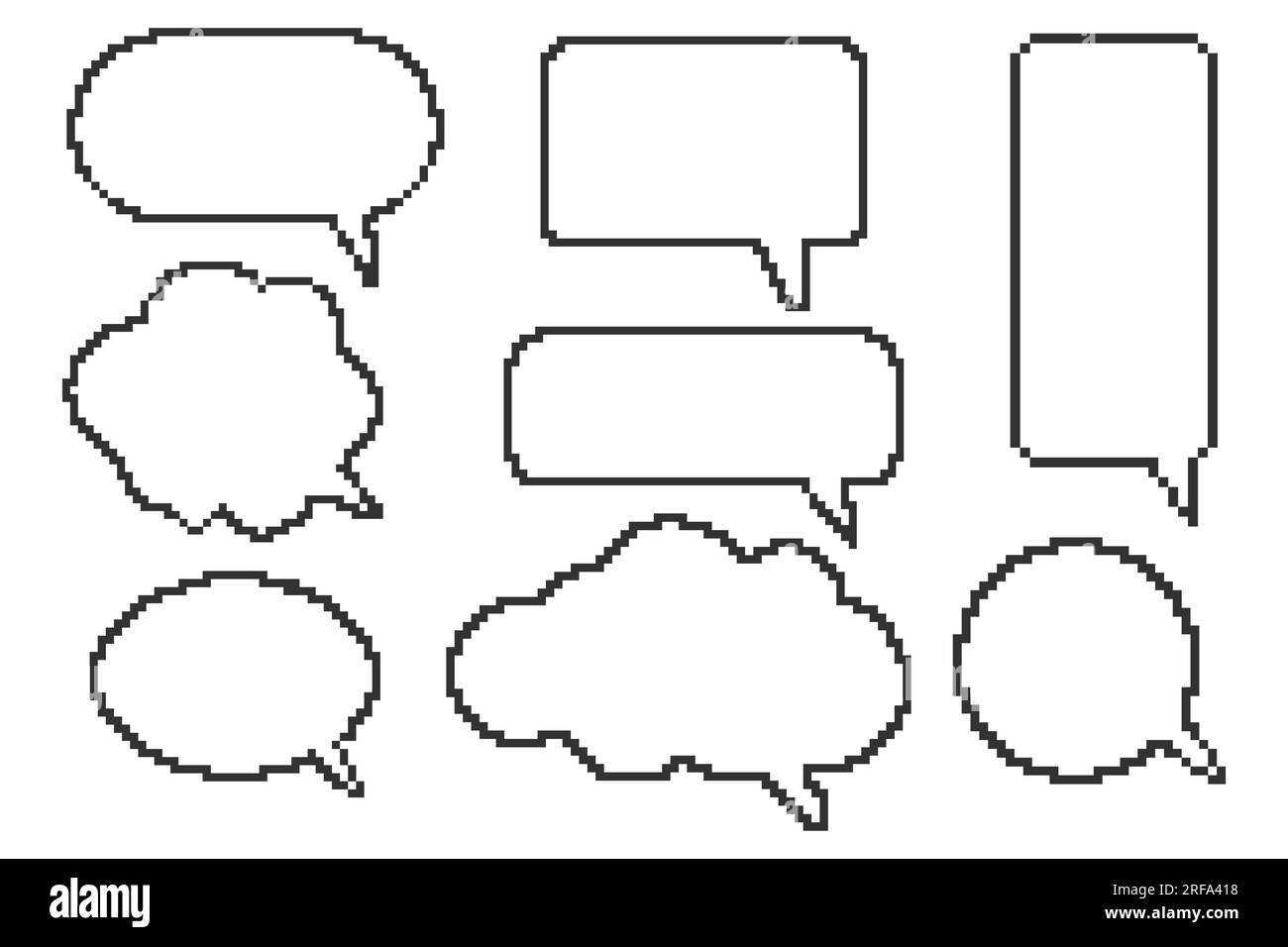 Speech Bubble Pixel Art For Game Chat And Dialogue Message Retro