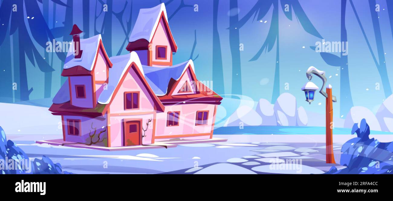 White stone cottage lake Stock Vector Images - Alamy