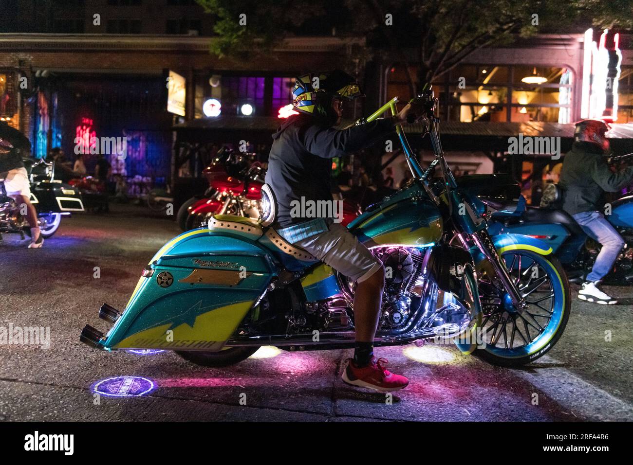 Seattle, USA. 16th July, 2023. Motorcycles on Pike street in Capitol ...