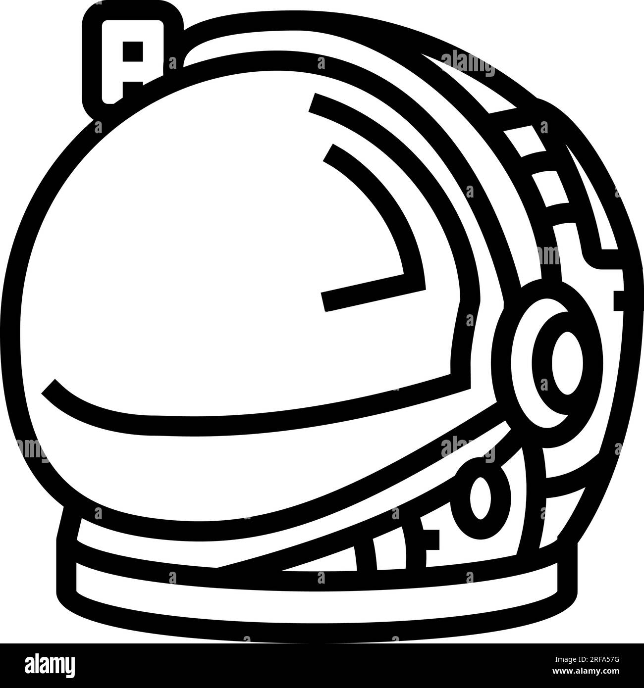 astronaut helmet hat cap line icon vector illustration Stock Vector ...
