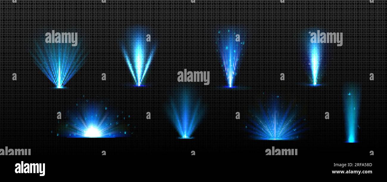 Blue explode glow with light ray and shine vector effect. Magic burst ...