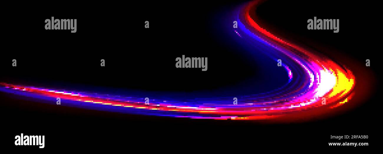 Car light speed motion effect. Blurred streaks of fast movement, road ...