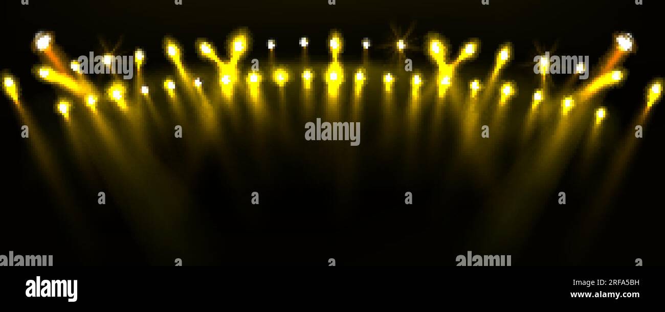 Gold light effect on stadium party stage background. Yellow concert ...